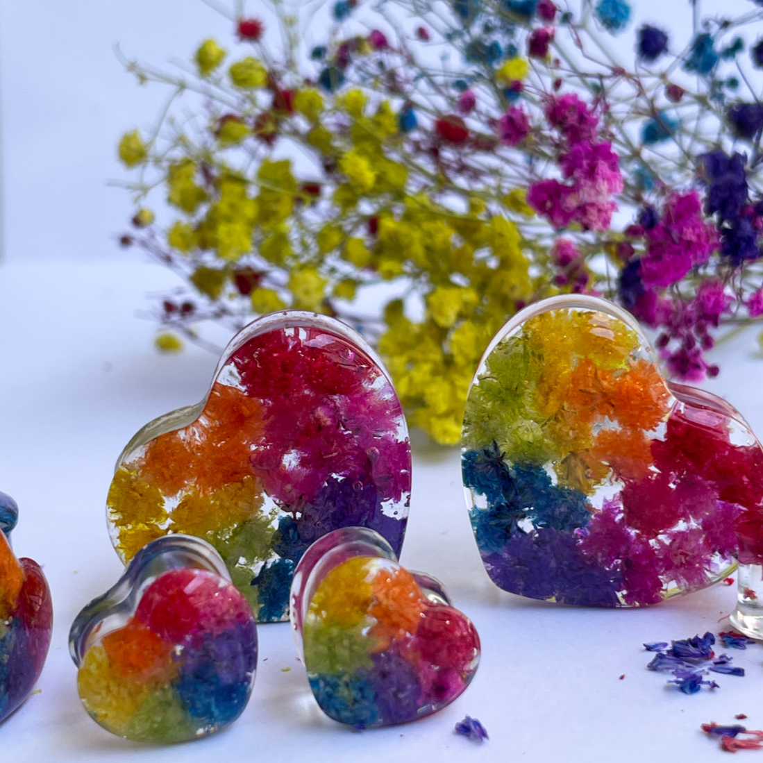 Rainbow Heart ear gauges – OhMyGauges