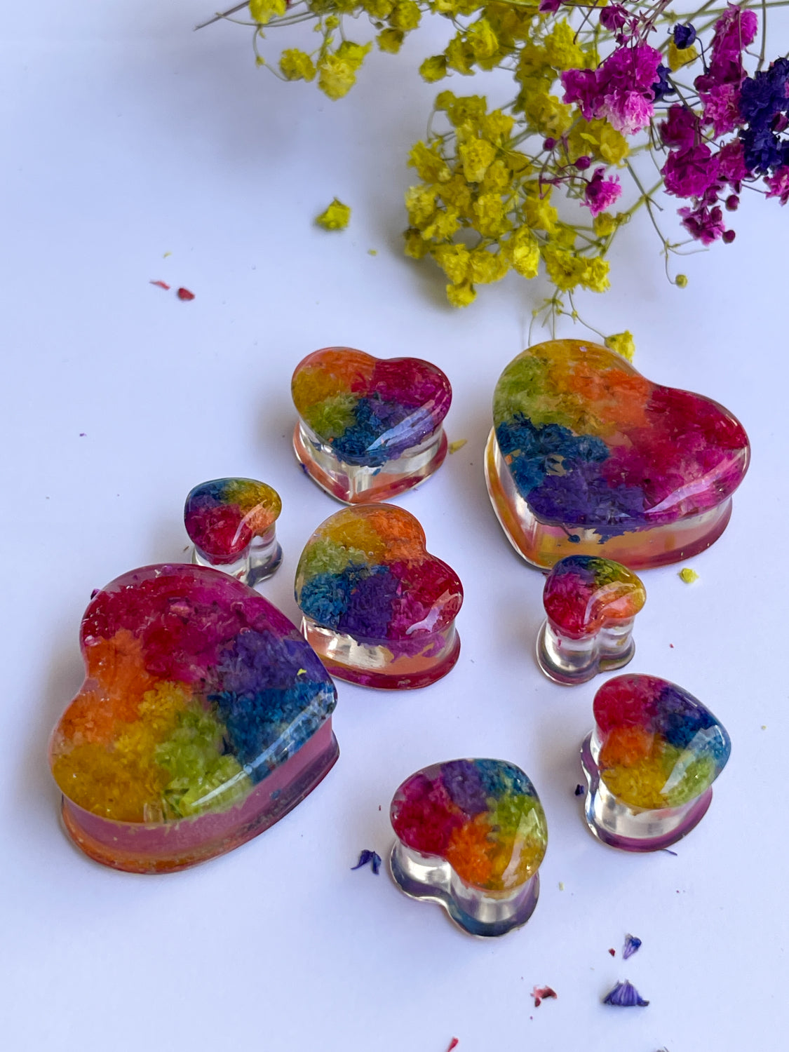 Rainbow Heart ear gauges – OhMyGauges